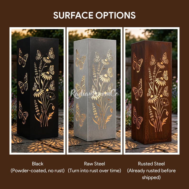 Beach Welcome Garden Column Metal Art, Outdoor Sculpture for Coastal ...