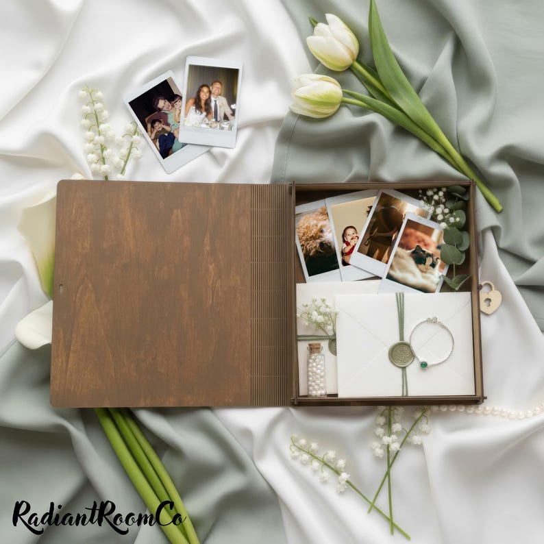 Personalized Memory Book Cat Couple, Customized Engraved Wooden ...