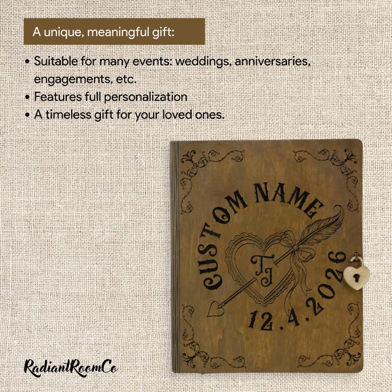 Personalized Memory Book Cat Couple, Customized Engraved Wooden ...