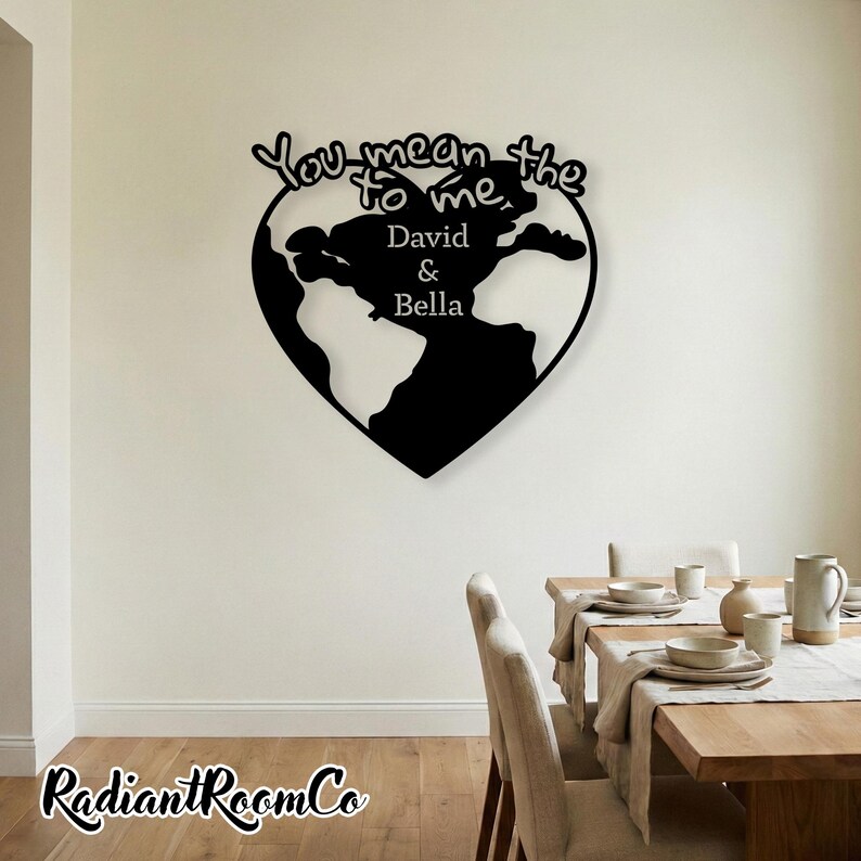 Couple Metal Wall Art, Custom Living Room Decor, Anniversary or ...