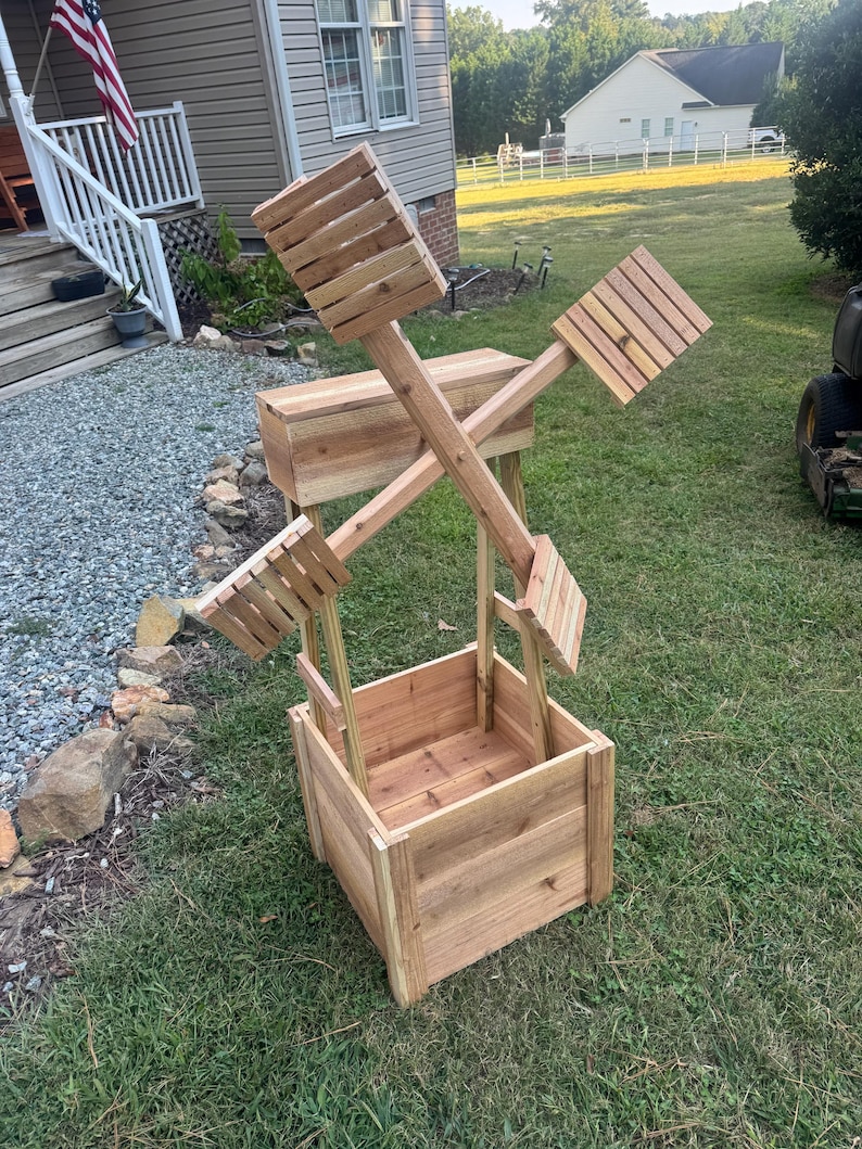 Custom Cedar Windmill Planter Box - Etsy