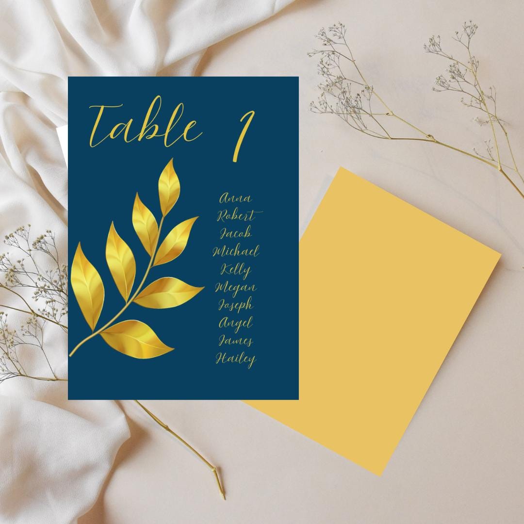 Editable Wedding Table Signs Minimalist Canva Template (digital ...