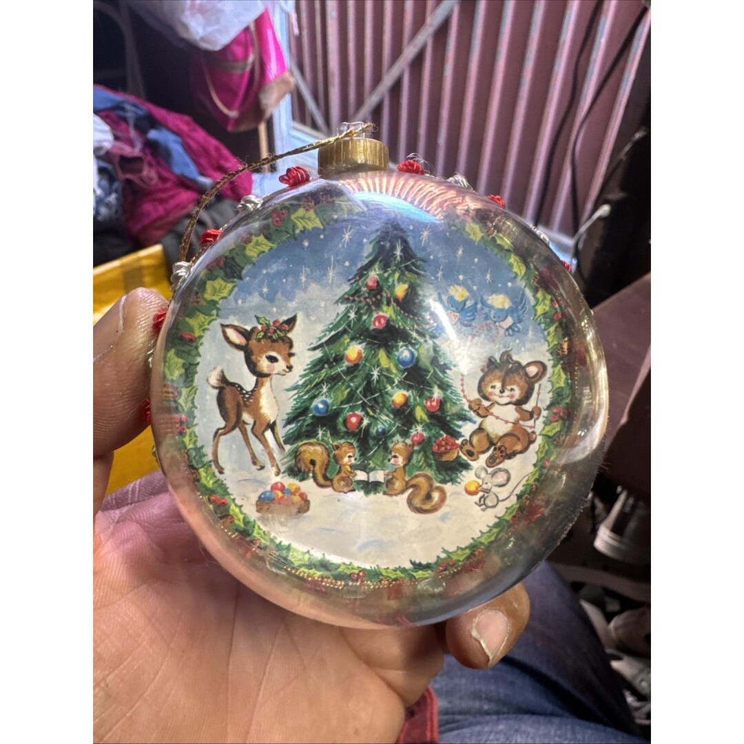 Vintage Plastic Bubble Diorama Santa Scene 1960s Christmas Ornament - Etsy