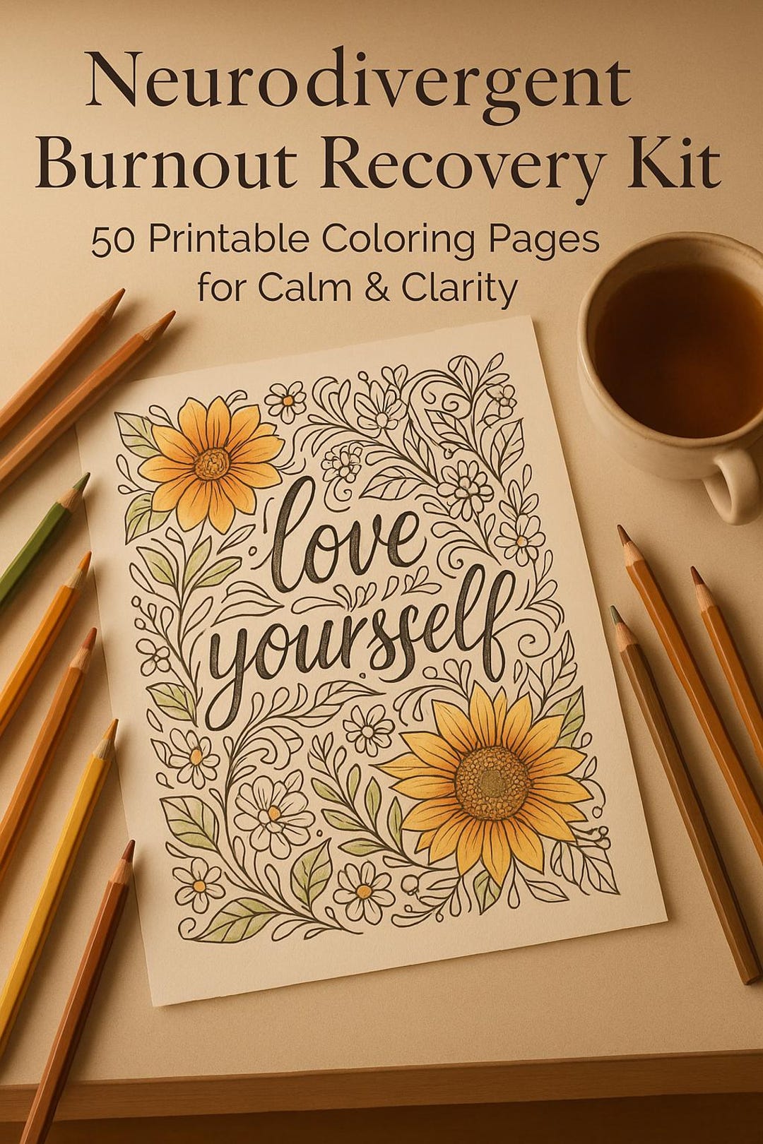 Neurodivergent Burnout Recovery Coloring Pages: Affirmations (PDF) - Etsy