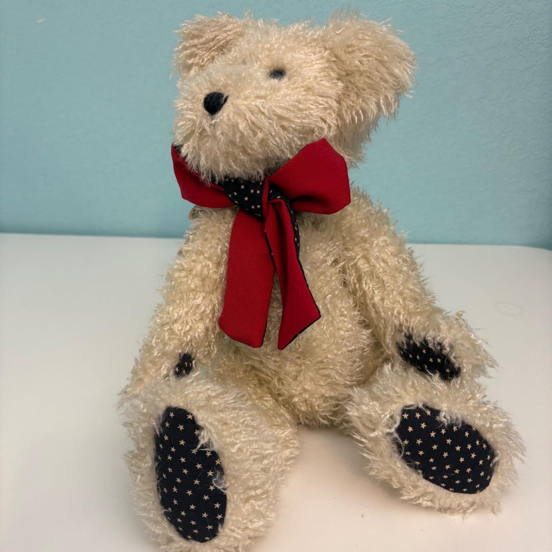 Boyds Bears Uncle Sam Plush Toy Patriotic Red White Blue Stars Bow W ...