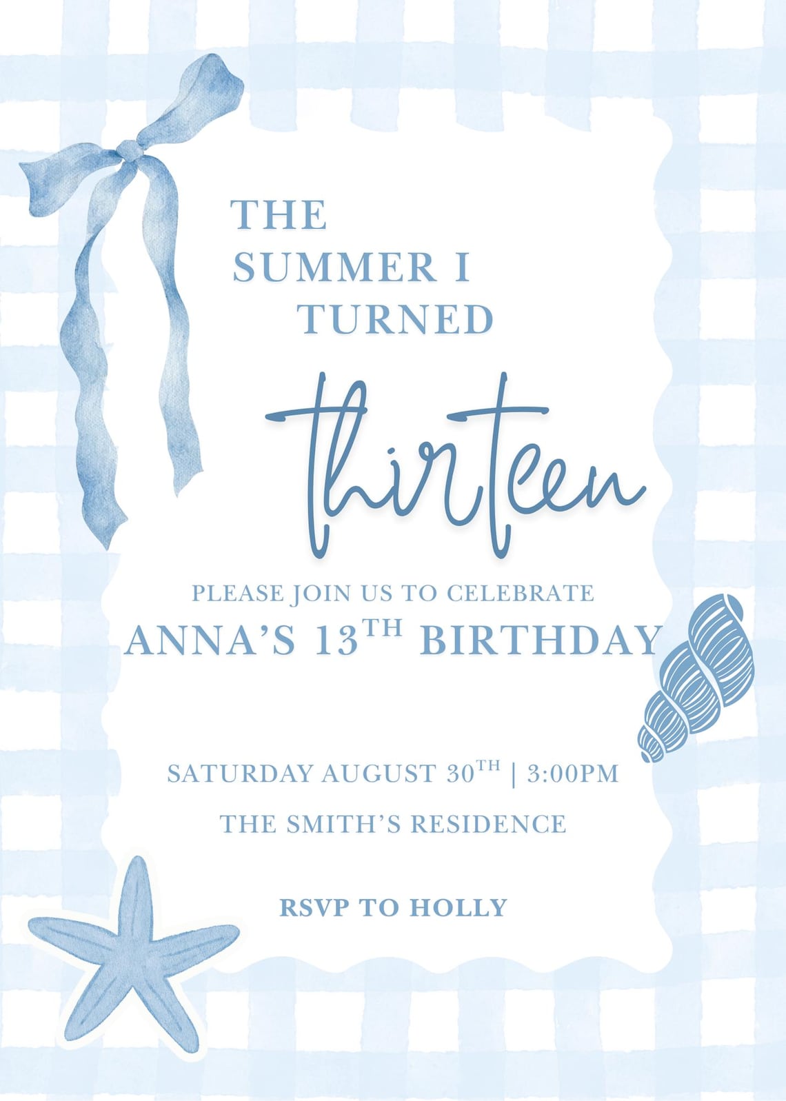 The Summer I Turned Pretty Birthday Invitation | Digital | Editable ...
