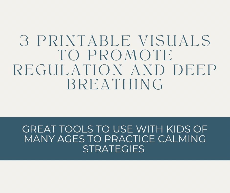 Deep Breathing Visuals, Regulation Tool (printable PDF) - Etsy