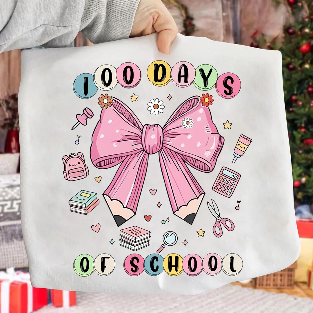 100 Days of School Coquette PNG, Teacher 100 Days Bracelet Png ...