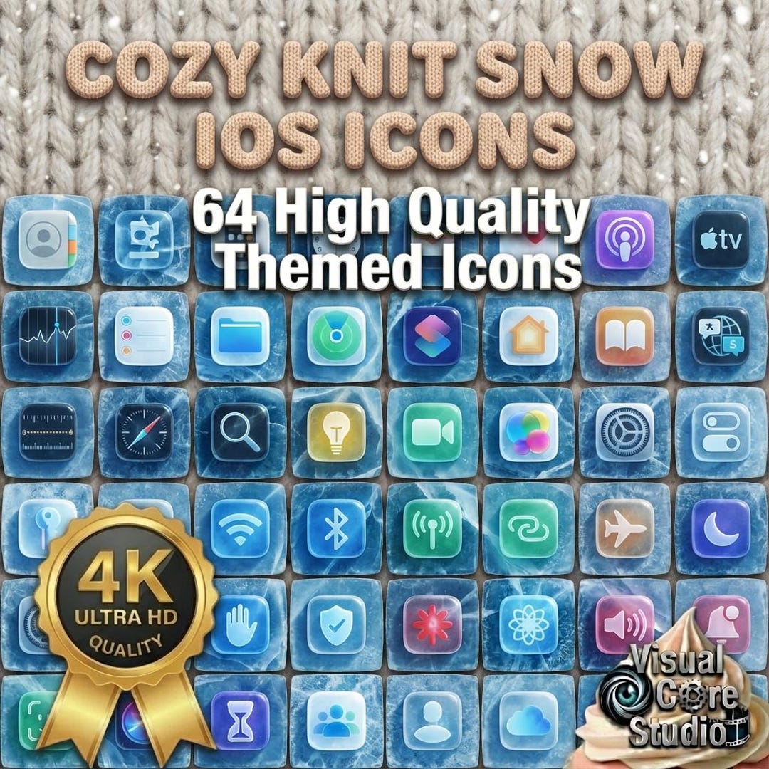 Cozy Knit Snow App Icons | 4K Ios Android | Winter Aesthetic ...