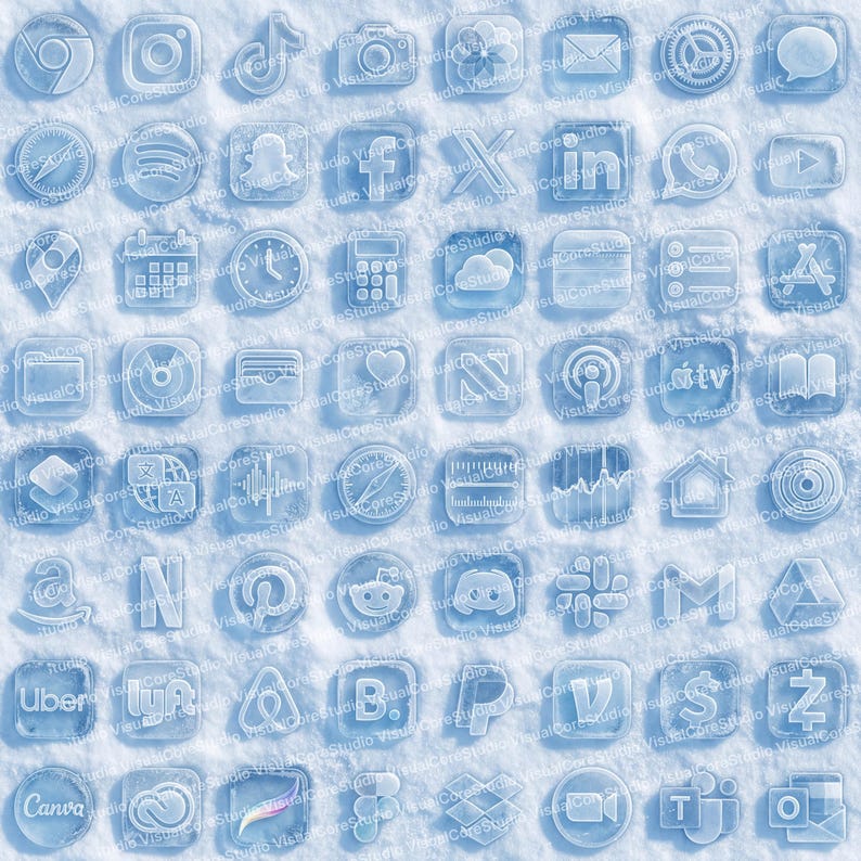 Ice Snow App Icons | 4K Ios Android Pack | Frosty Winter Aesthetic ...