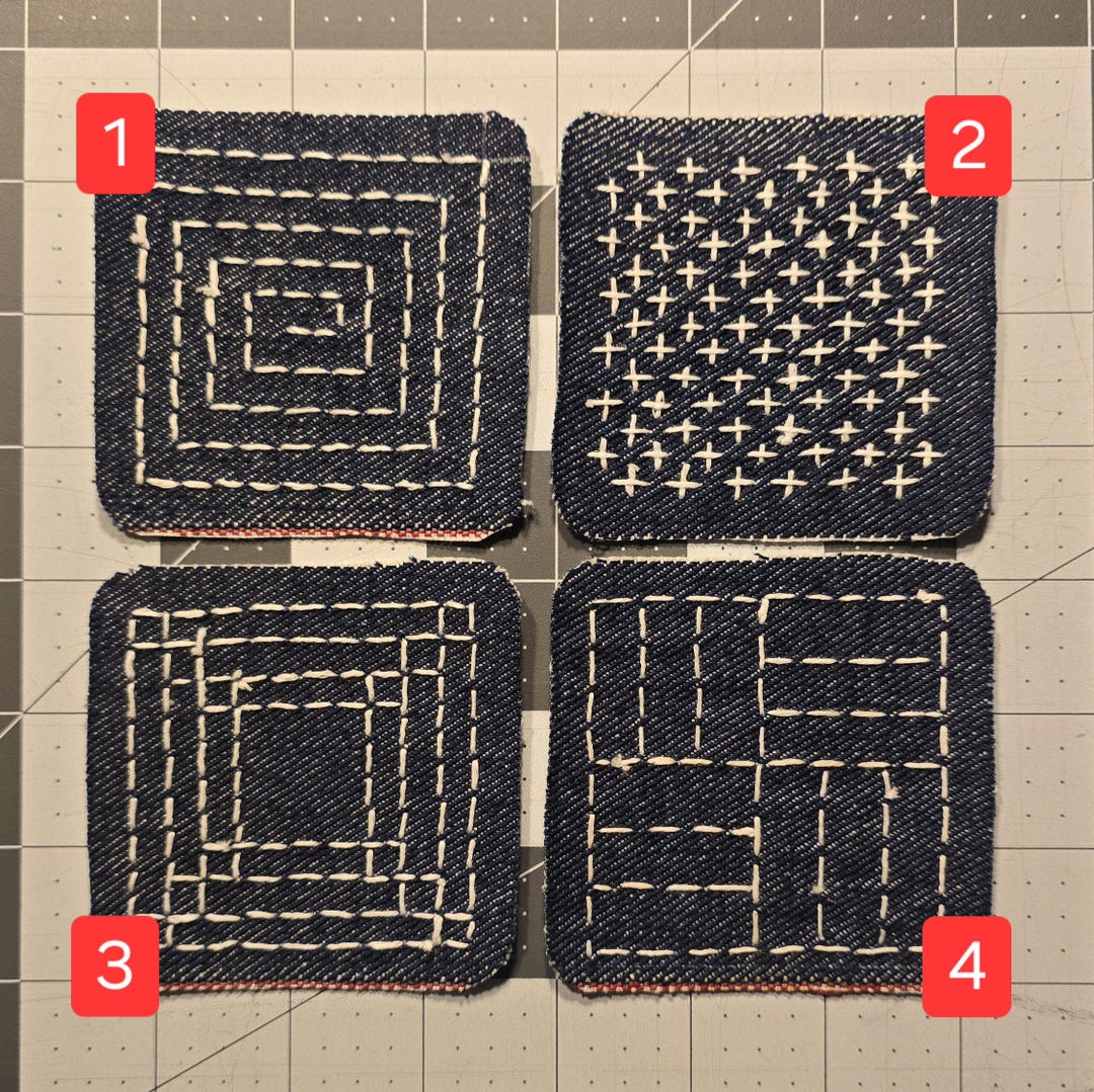 Hand Sewn Sashiko Patch (3 1/8
