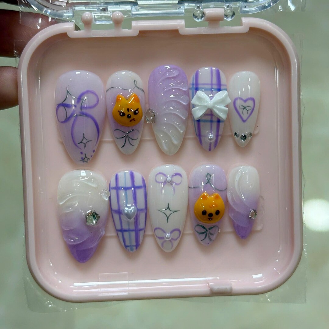 Han Quokka Kpop Press on Nails, Soft Kawaii Gel Nails, Handmade Set - Etsy
