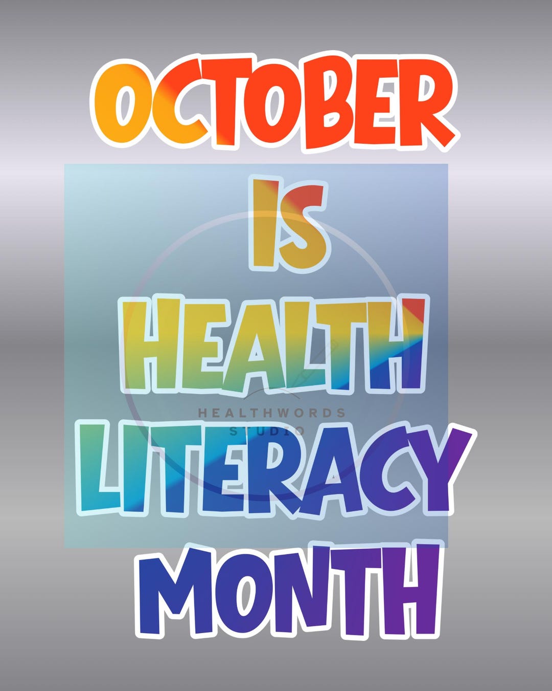 October is Health Literacy Month Poster – Printable Wall Art for ...