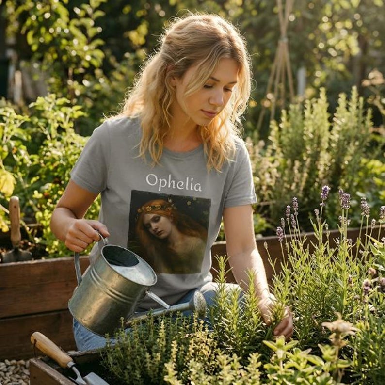 Ophelia Unisex Art T-shirt | Vintage Graphic Tee for Men & Women ...