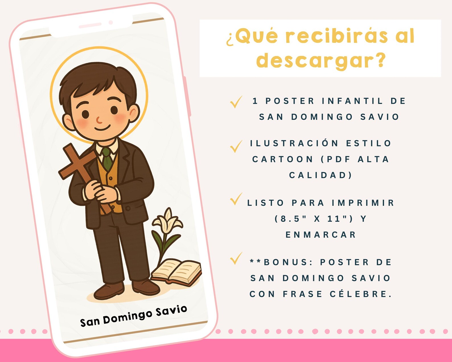 Saint Dominic Savio Catholic Art: Inspirational Kids Poster (PDF) - Etsy