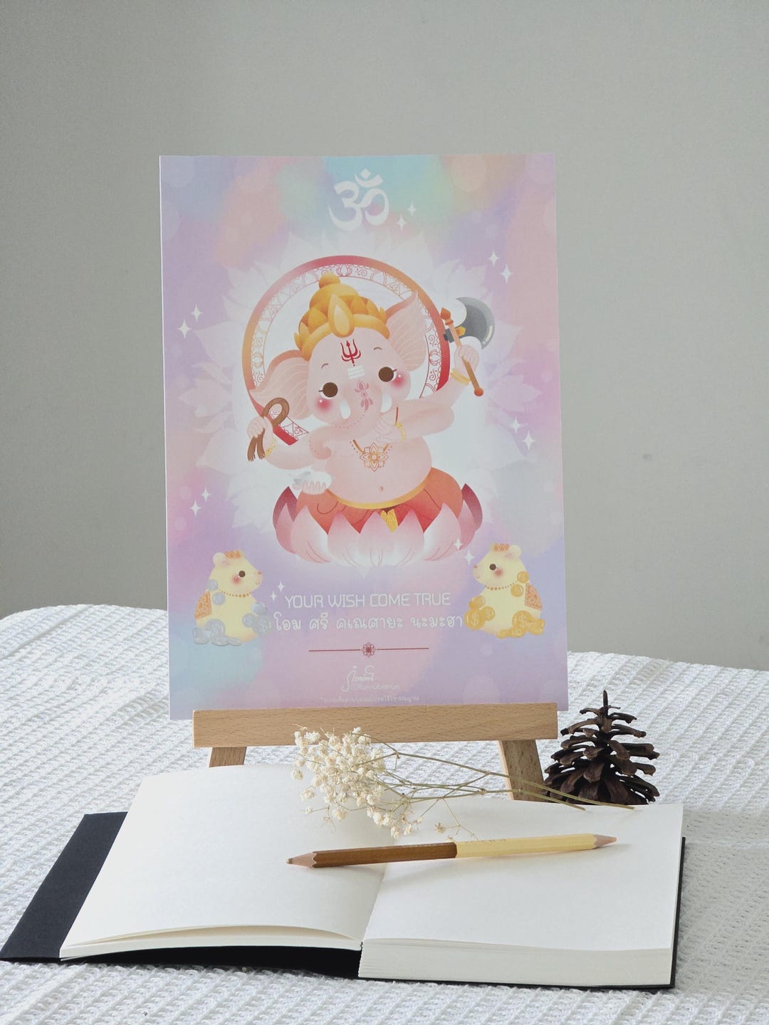 Lord Ganesha and Mooshika Mouse in Silver and Gold Color Card. - Etsy