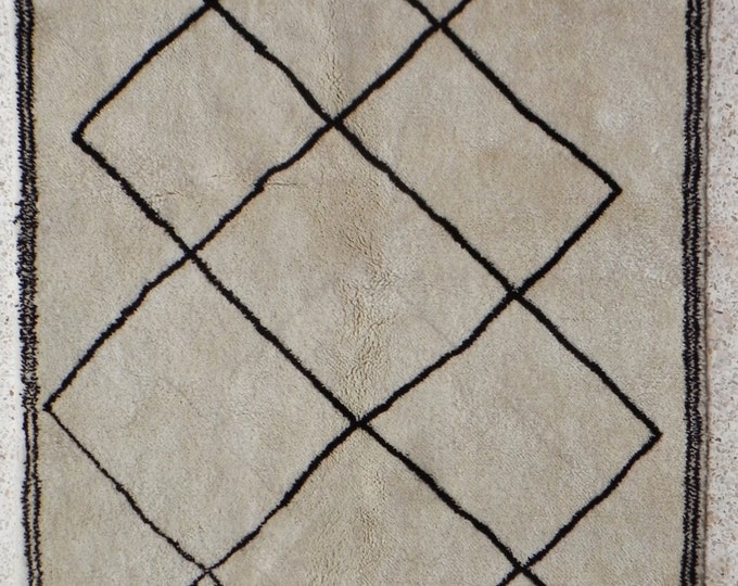 Natural Virgin Wool Carpet BENI OUARAIN Berber Rug From Morocco - Etsy