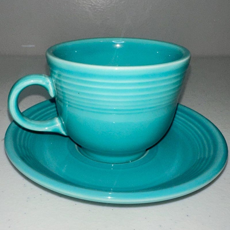 Turquoise Tea Cup - Etsy