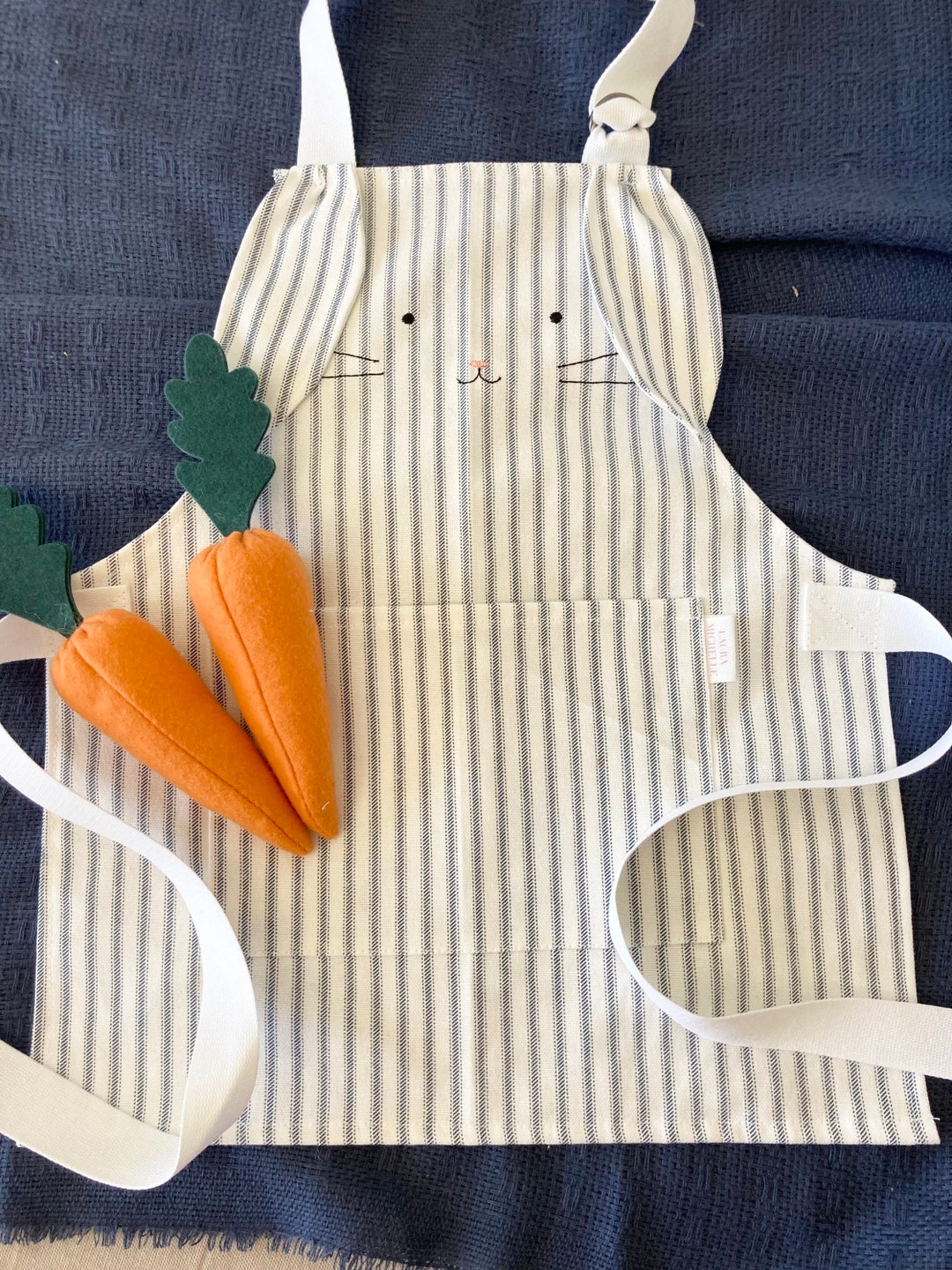 Personalized Kids Bunny Apron for Cooking, Gardening or Pretend Play ...