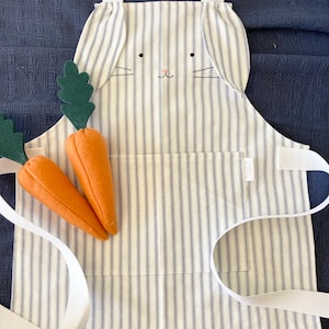 Kids Personalized Bunny Apron for Cooking, Gardening, Pretend Play ...