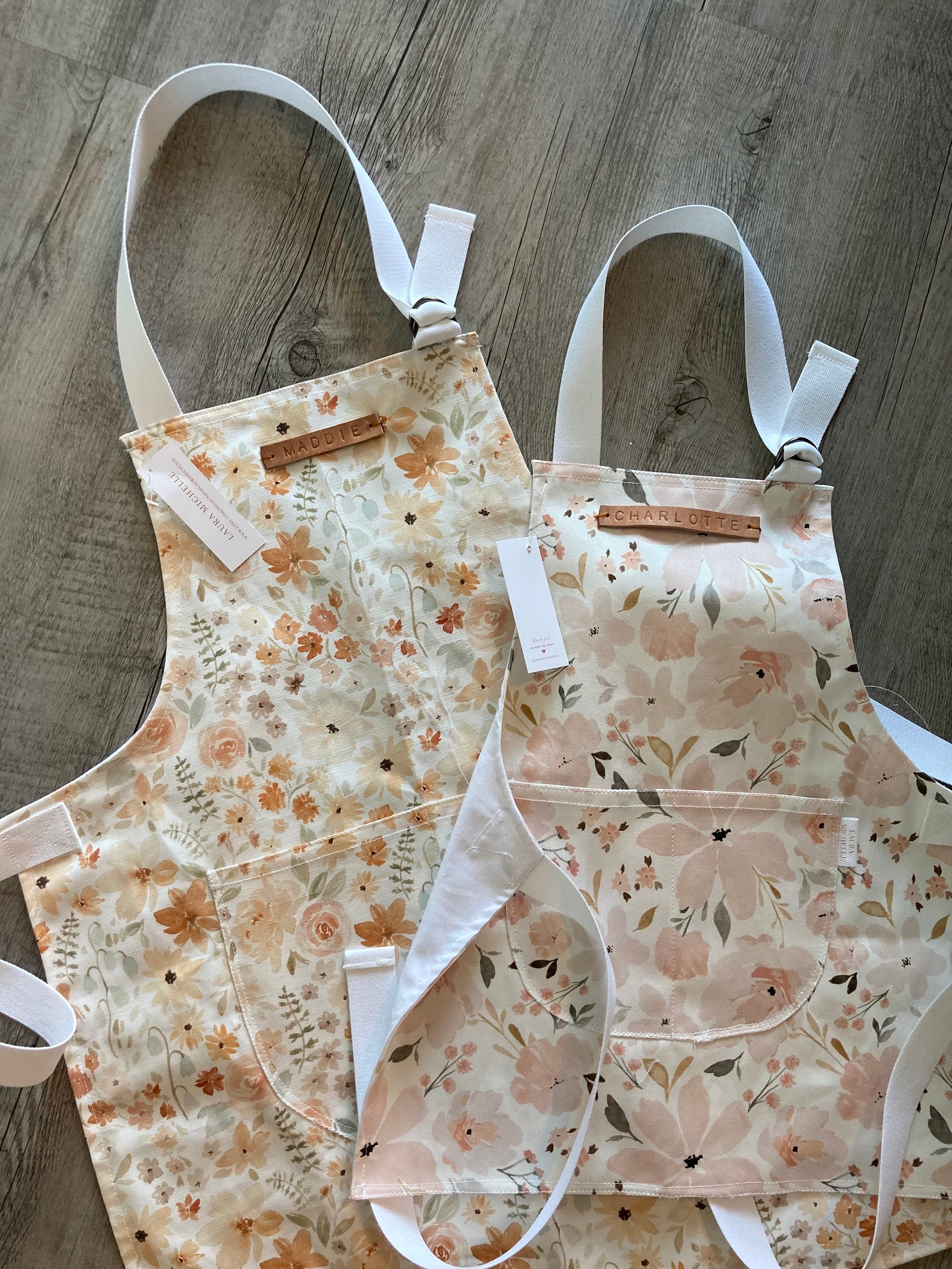 Personalized Floral Cotton Apron, Farmhouse, Girls, Women, Cook ...