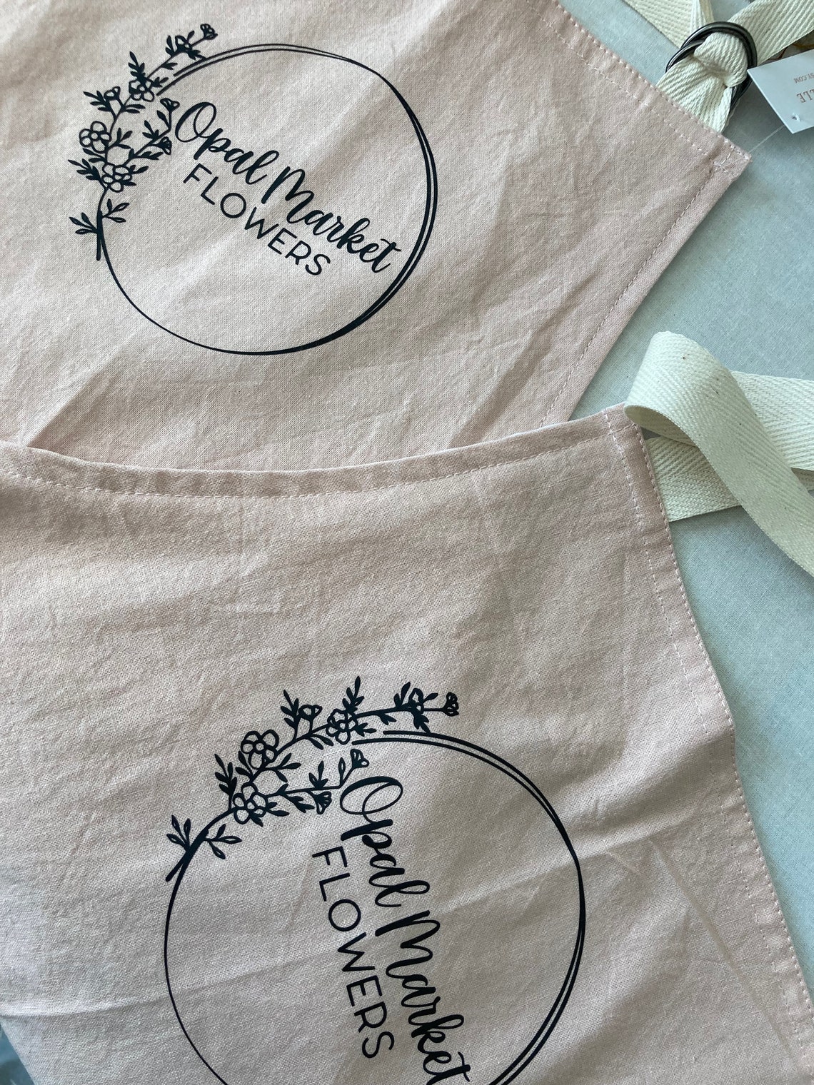 Personalized Flower Shop Apron, Simple, Floral, Pink, Black, Modern ...
