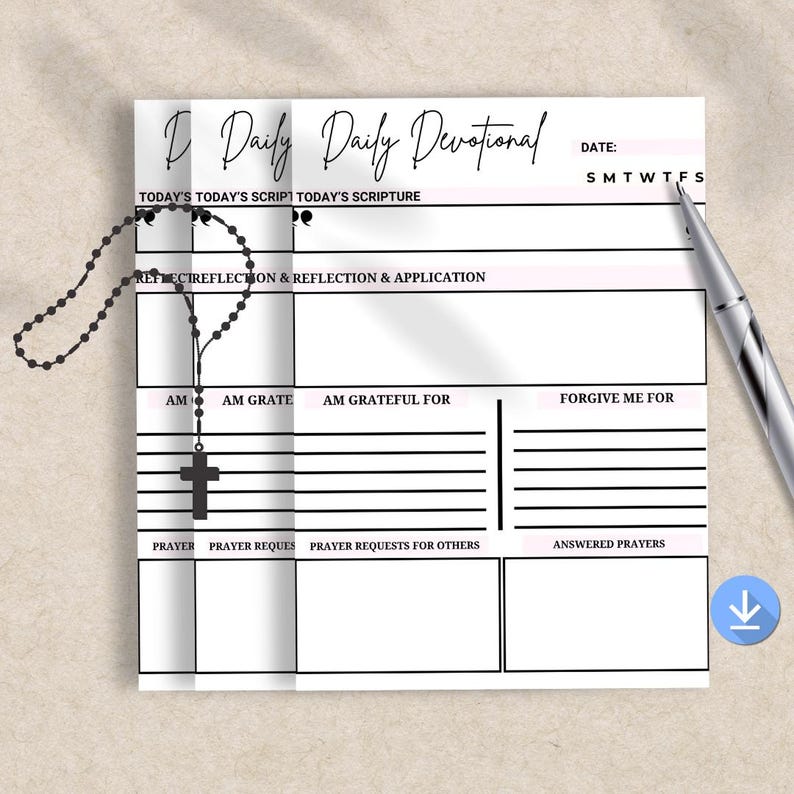 Daily Devotional Checklist | Printable Faith Planner | Bible Study ...