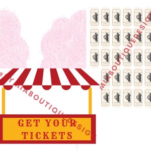 Carnival Party Game Signs: Printable Fun Fair Ticket Booth (digital ...