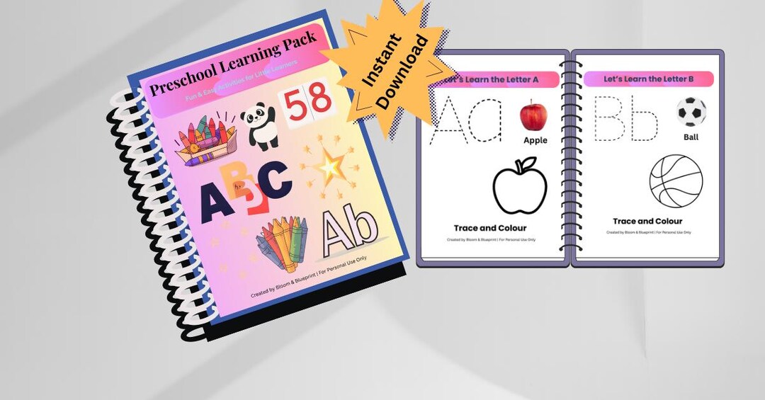 Alphabet Learning Pack-preschool | A-Z Tracing, Coloring Worksheets ...