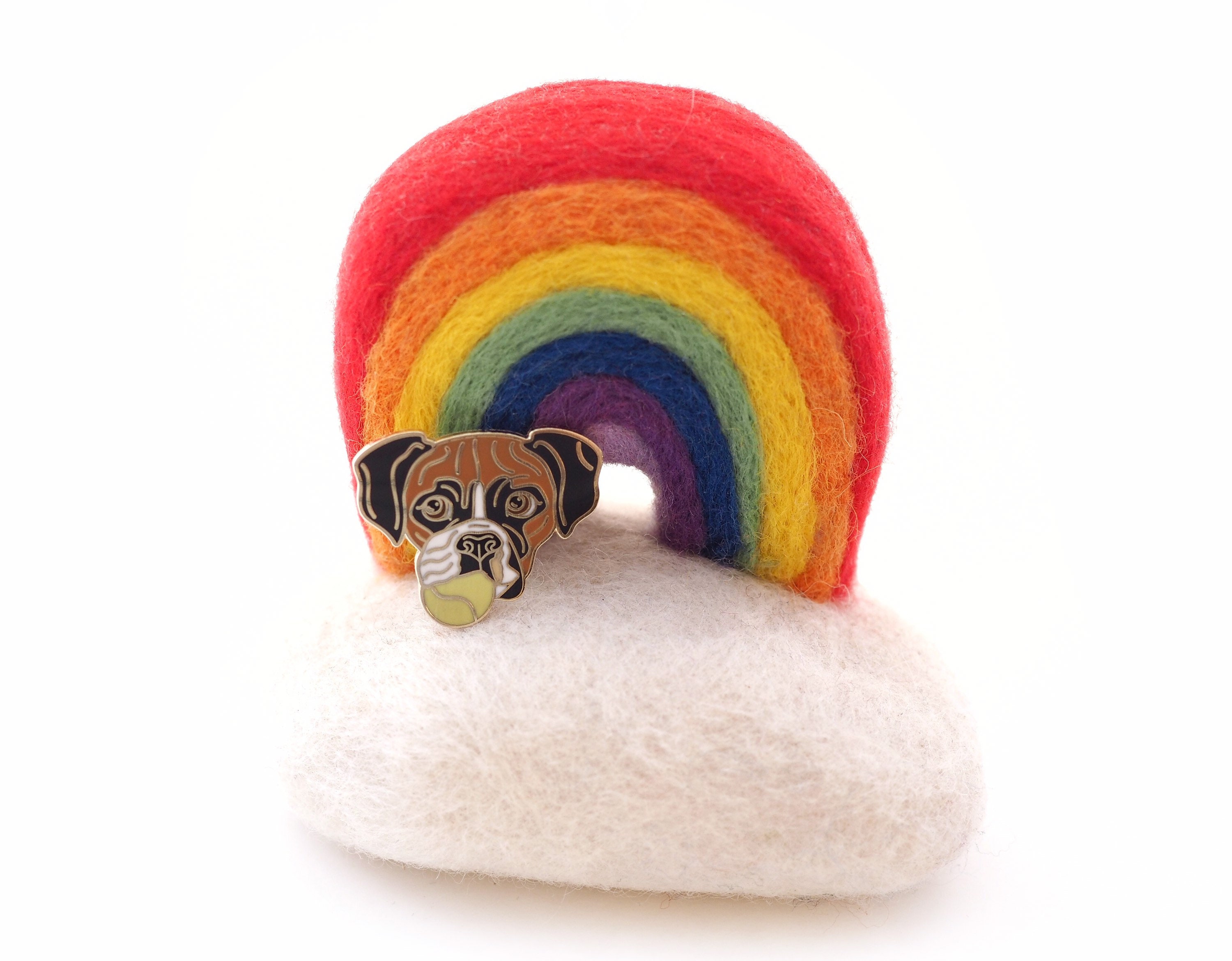 Boxer Dog Enamel Pin. Cute Puppy With Ball. | Etsy