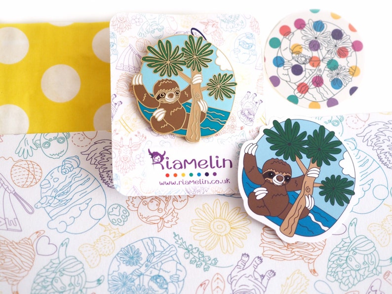 Cute Sloth Enamel Pin. Adorable Tree and Animal Lover Gift - Etsy