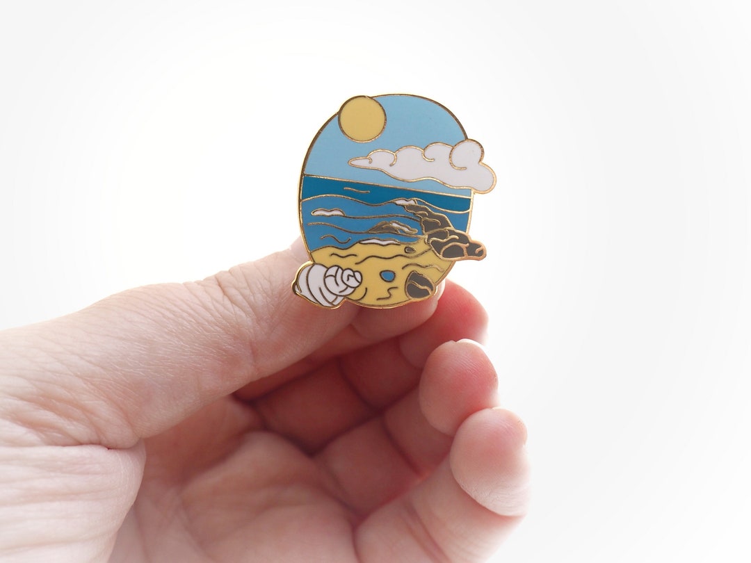 Seaside Enamel Pin. Gift Idea for Travellers, Beach and Ocean Lovers ...