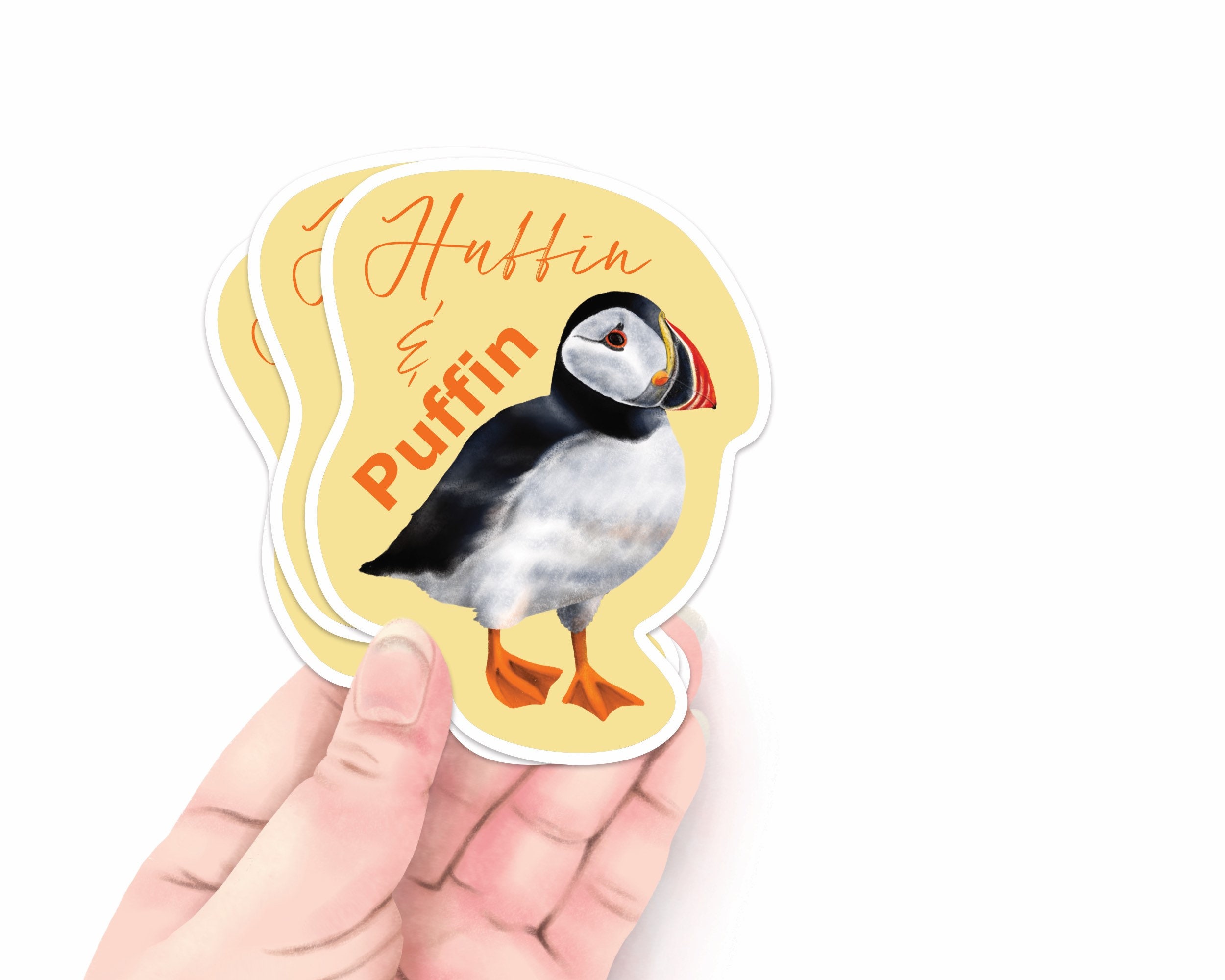 Huffin and Puffin vinyl sticker x 3. | Etsy