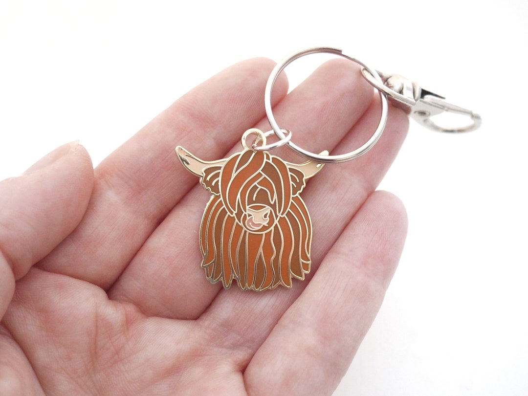 Hamish the Highland Cow Keyring. - Etsy