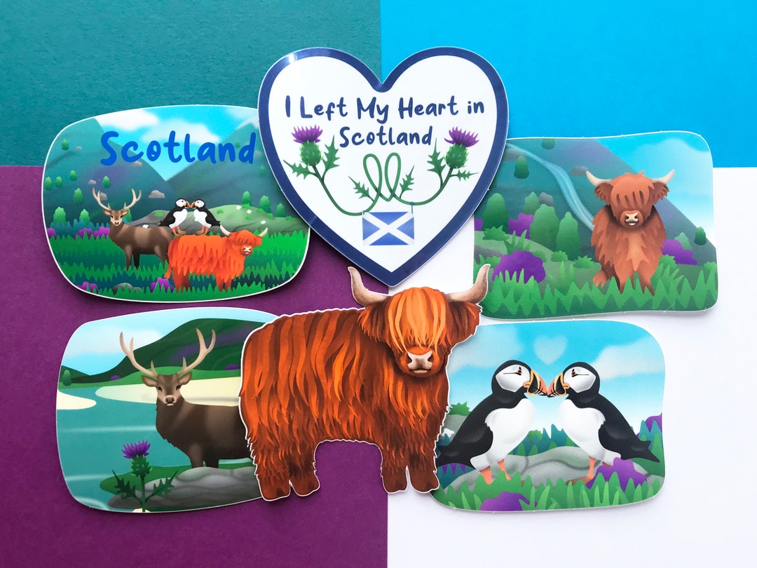 Scotland Themed Vinyl Stickers Choose From 6 Scottish Designs Highland ...