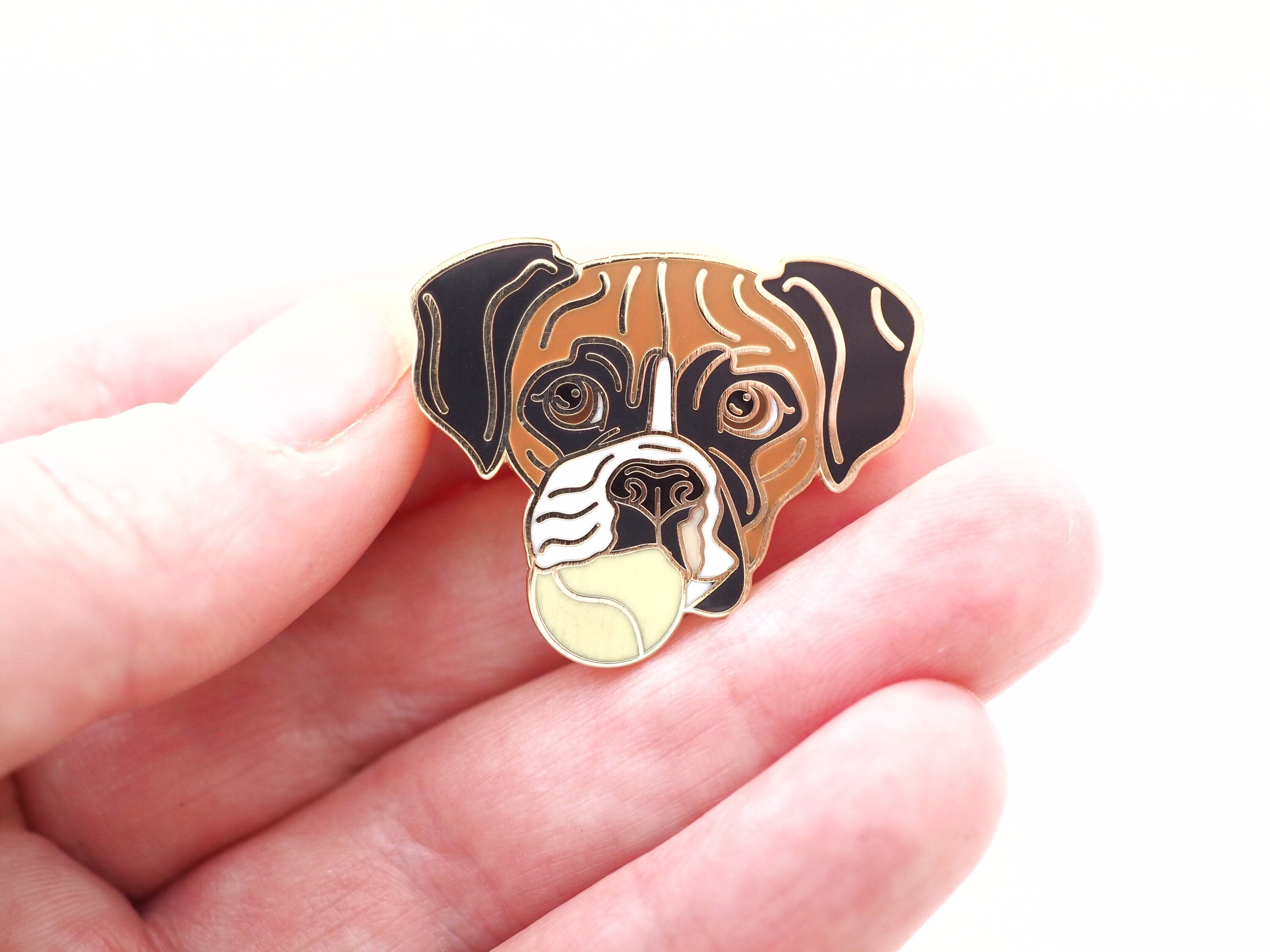 Boxer Dog Enamel Pin. Cute Puppy With Ball. | Etsy