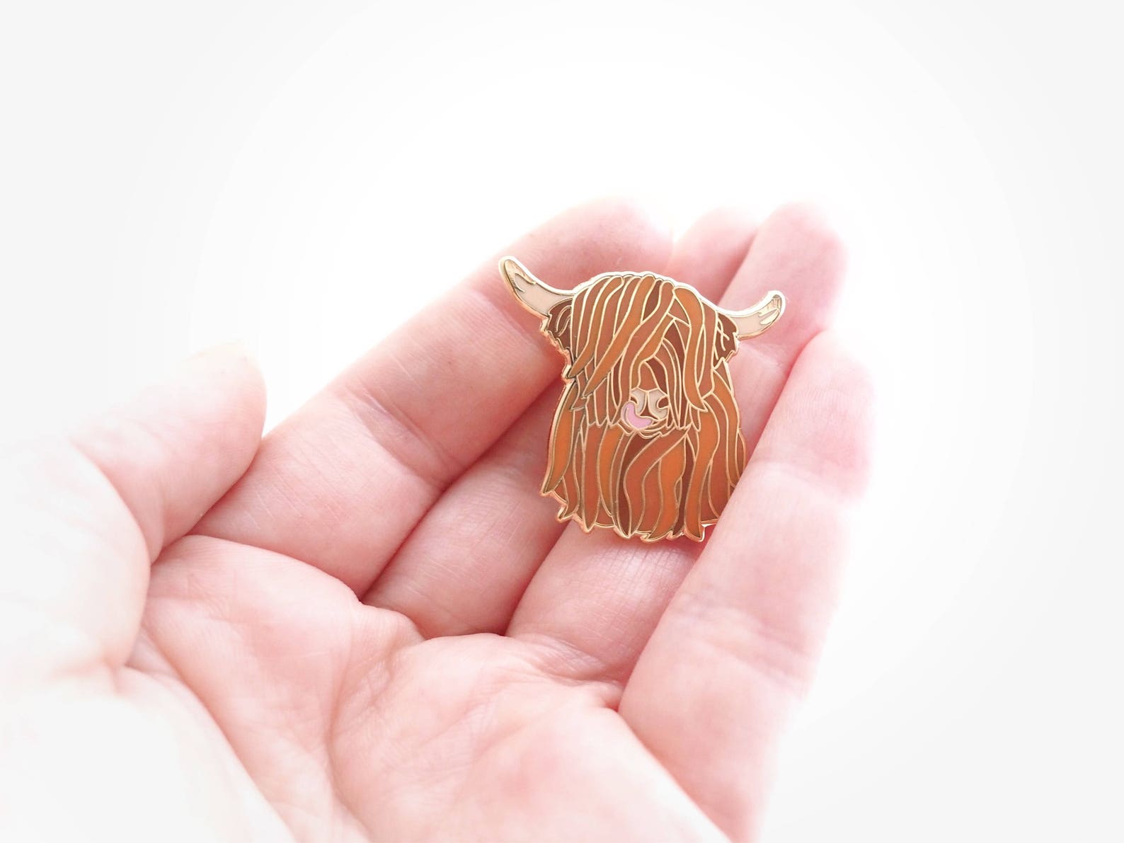 Highland Cow Hard Enamel Pin Scottish Gift. | Etsy