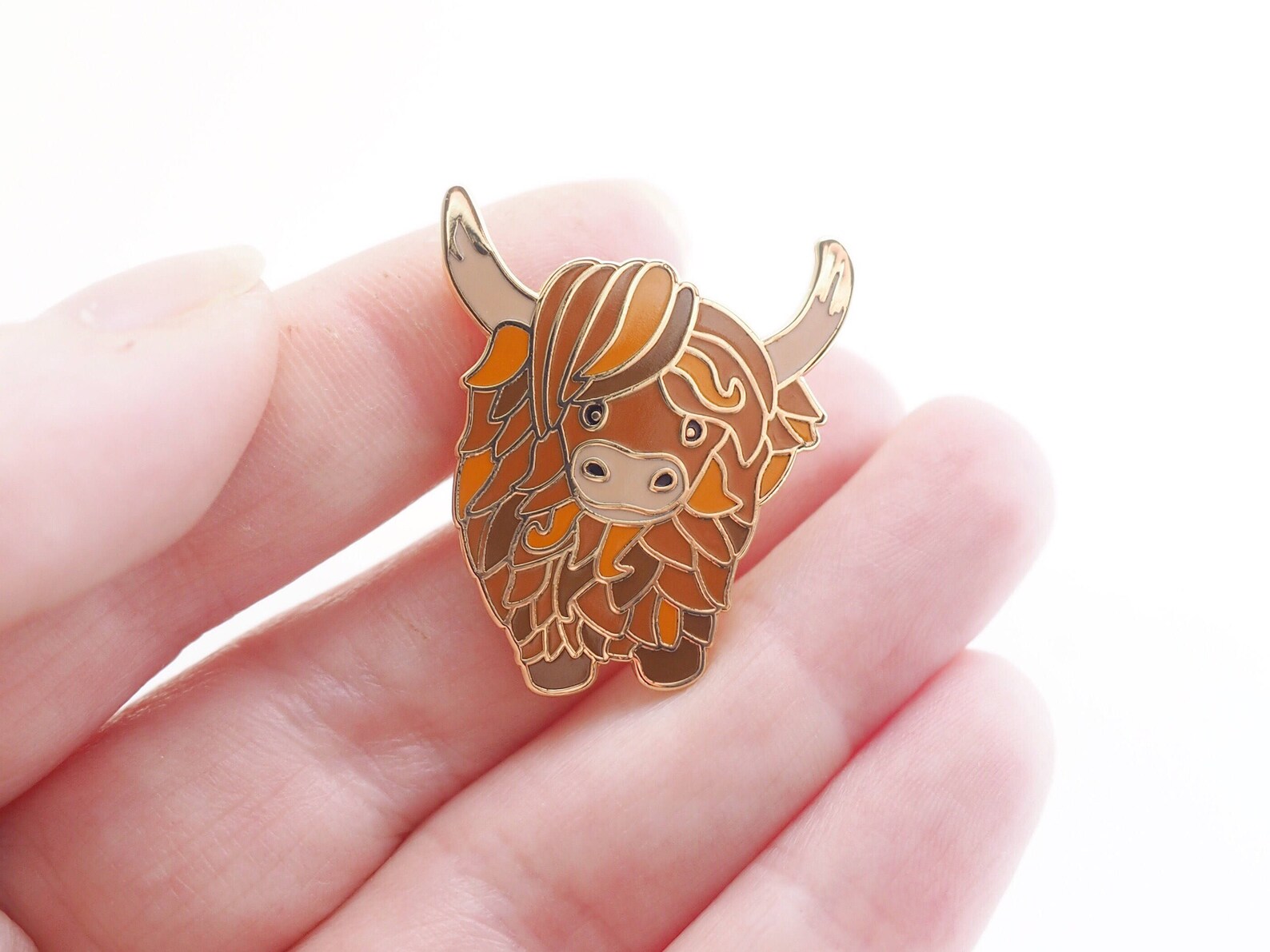 Highland Cow Enamel Pin And/or Hard Enamel Keyring. - Etsy UK