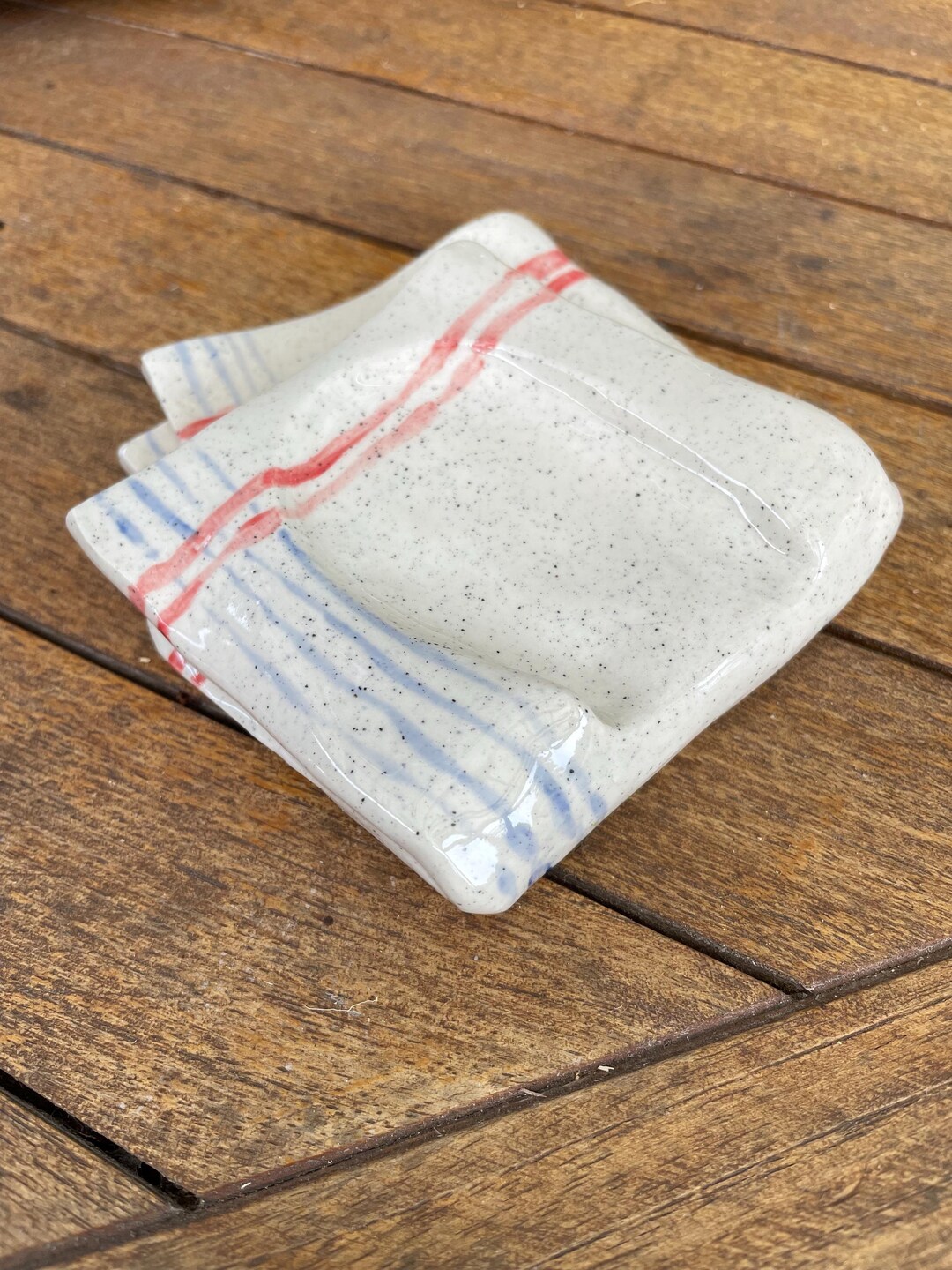 Handmade Ceramic Spoon Rest. Tea Towel Style. Dishwasher Safe - Etsy