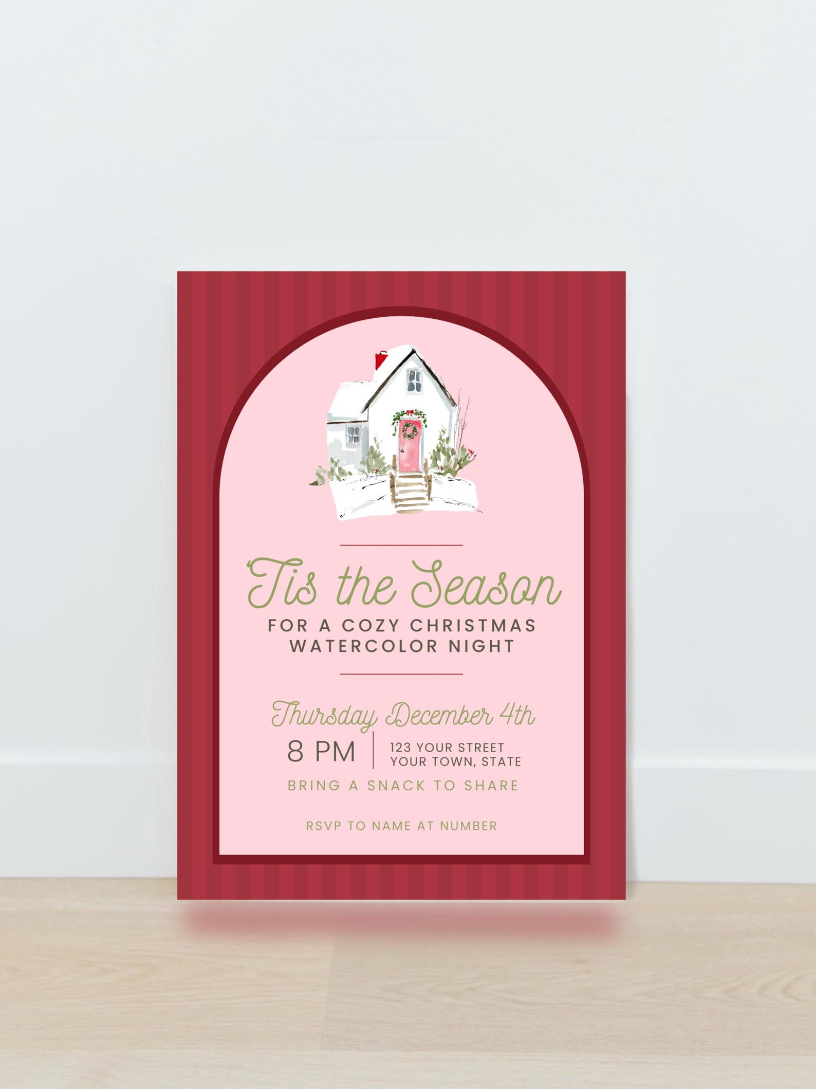Editable Cozy Christmas Party Invitation | Holiday Canva Template ...
