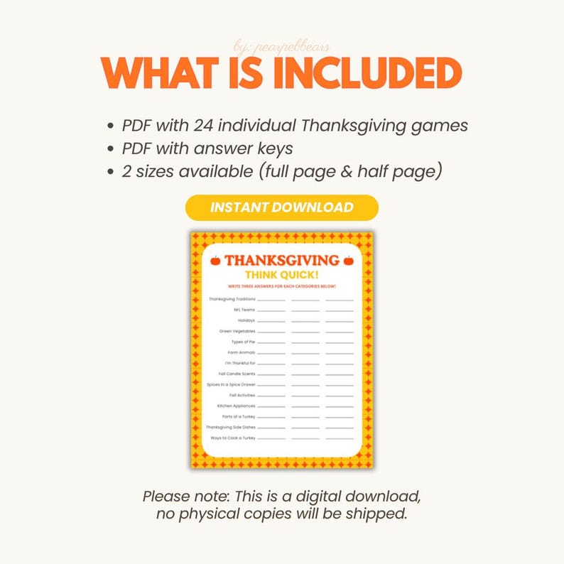 Thanksgiving Games Bundle | Printable Fun Thanksgiving Games for Kids ...