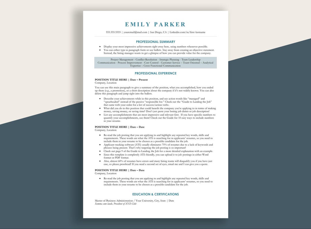 Top Resume Template Design: High ATS Scored Resume Design Template to ...