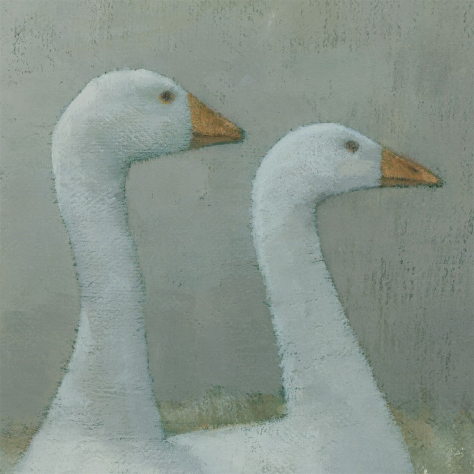 Geese Painting, Signed Giclee Art Print, Muted Winter Landscape Artwork ...