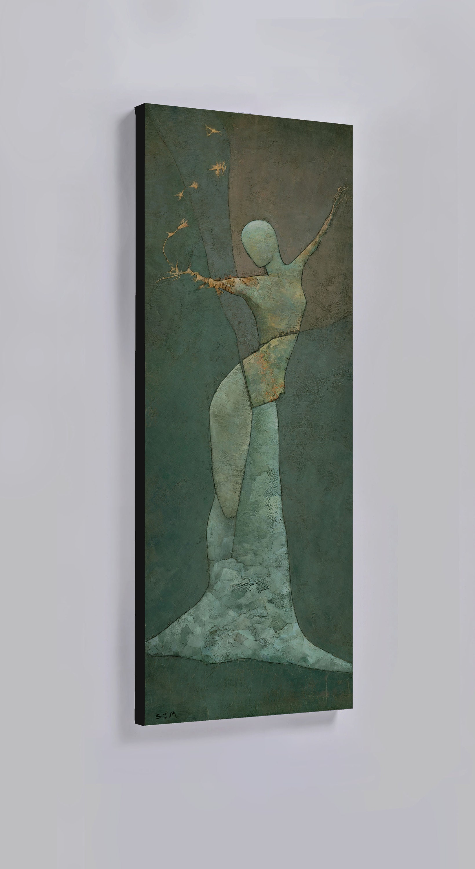 Modern Abstract Female Figure Painting, Canvas Fine Art Print ...