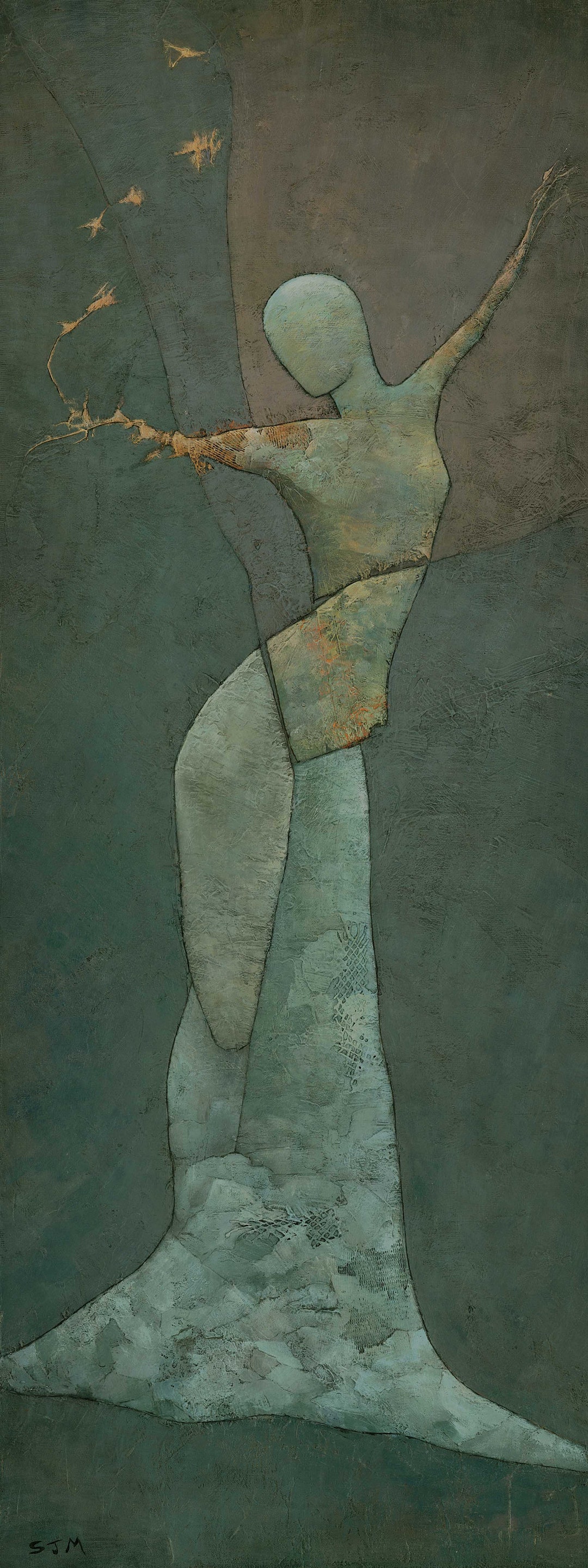 Modern Abstract Female Figure Painting, Canvas Fine Art Print ...