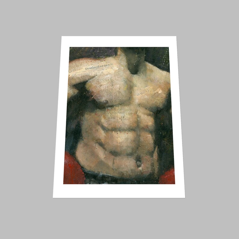 The Boxer Male Torso Figure Painting Signed Giclee Art Print - Etsy