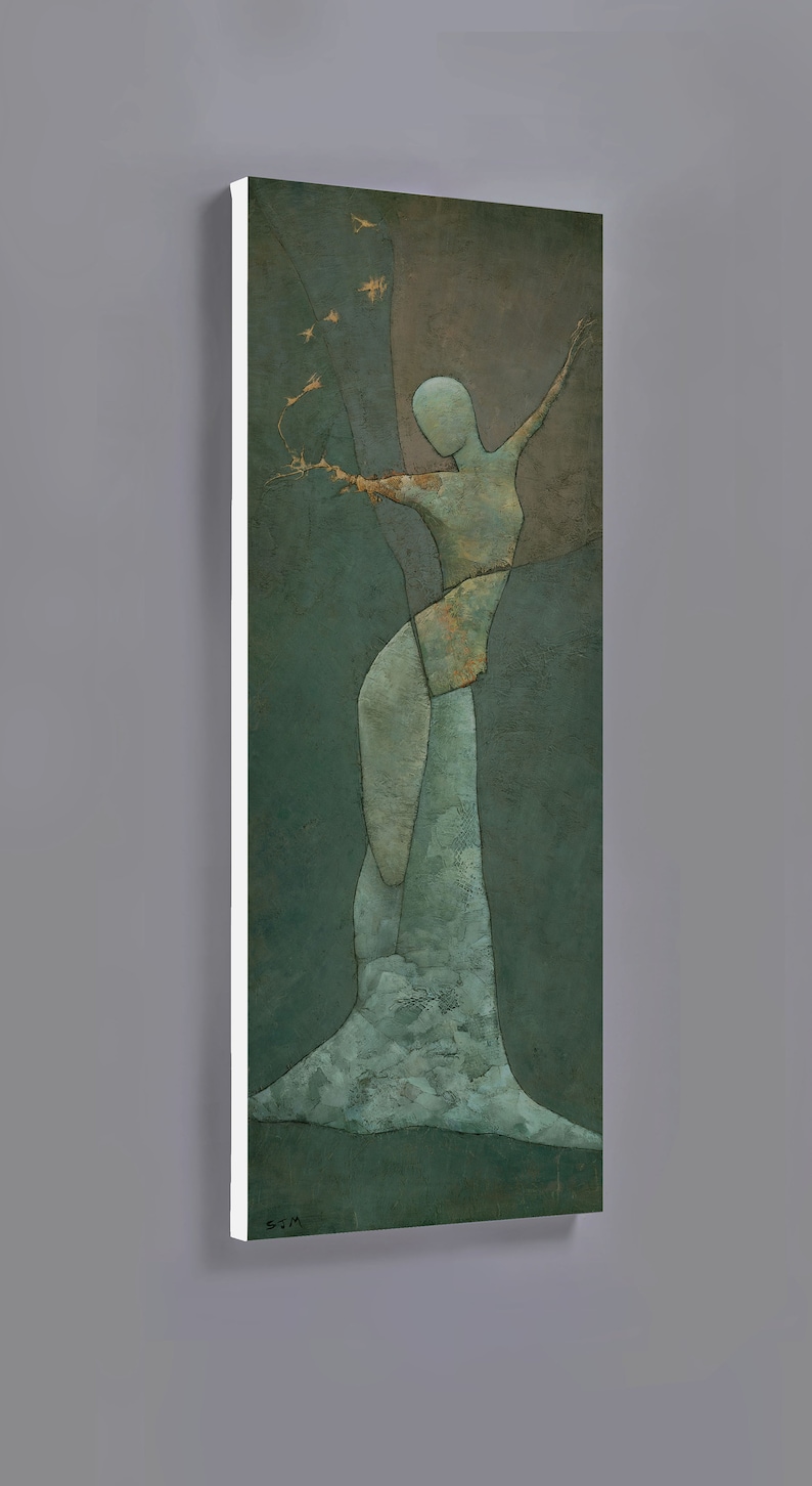 Modern Abstract Female Figure Painting, Canvas Fine Art Print ...