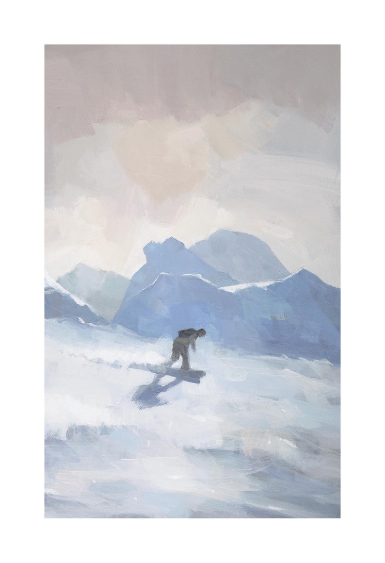 Snowboard Painting Signed Art Print Snowboarder Snowboarding | Etsy
