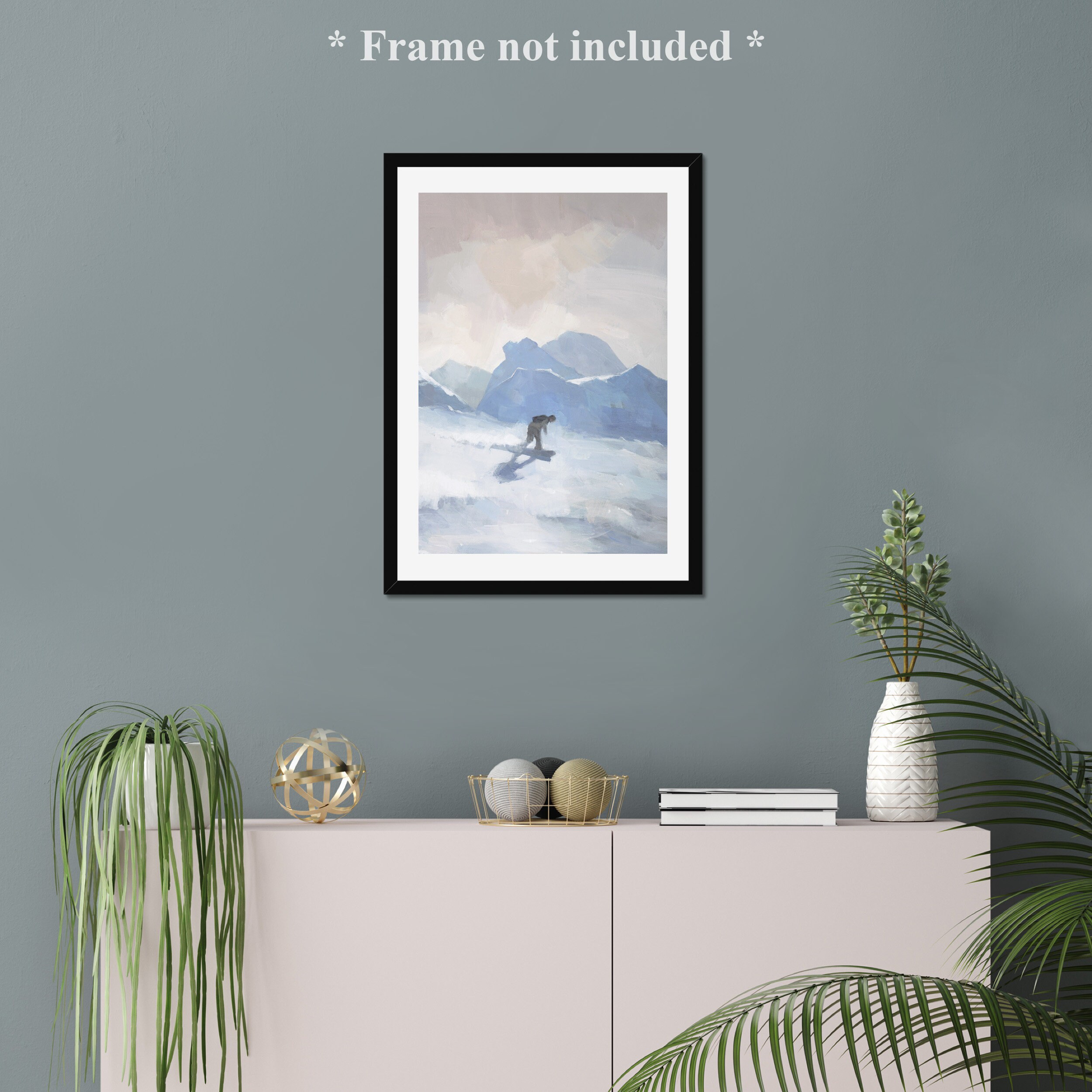 Snowboard Painting, Signed Art Print, Snowboarder Snowboarding Giclee ...