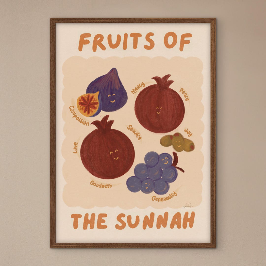 Sunnah Fruits Islamic Nursery Print: Quran Foods Art - Etsy